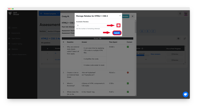 How to Allow Post-Assessment Retakes